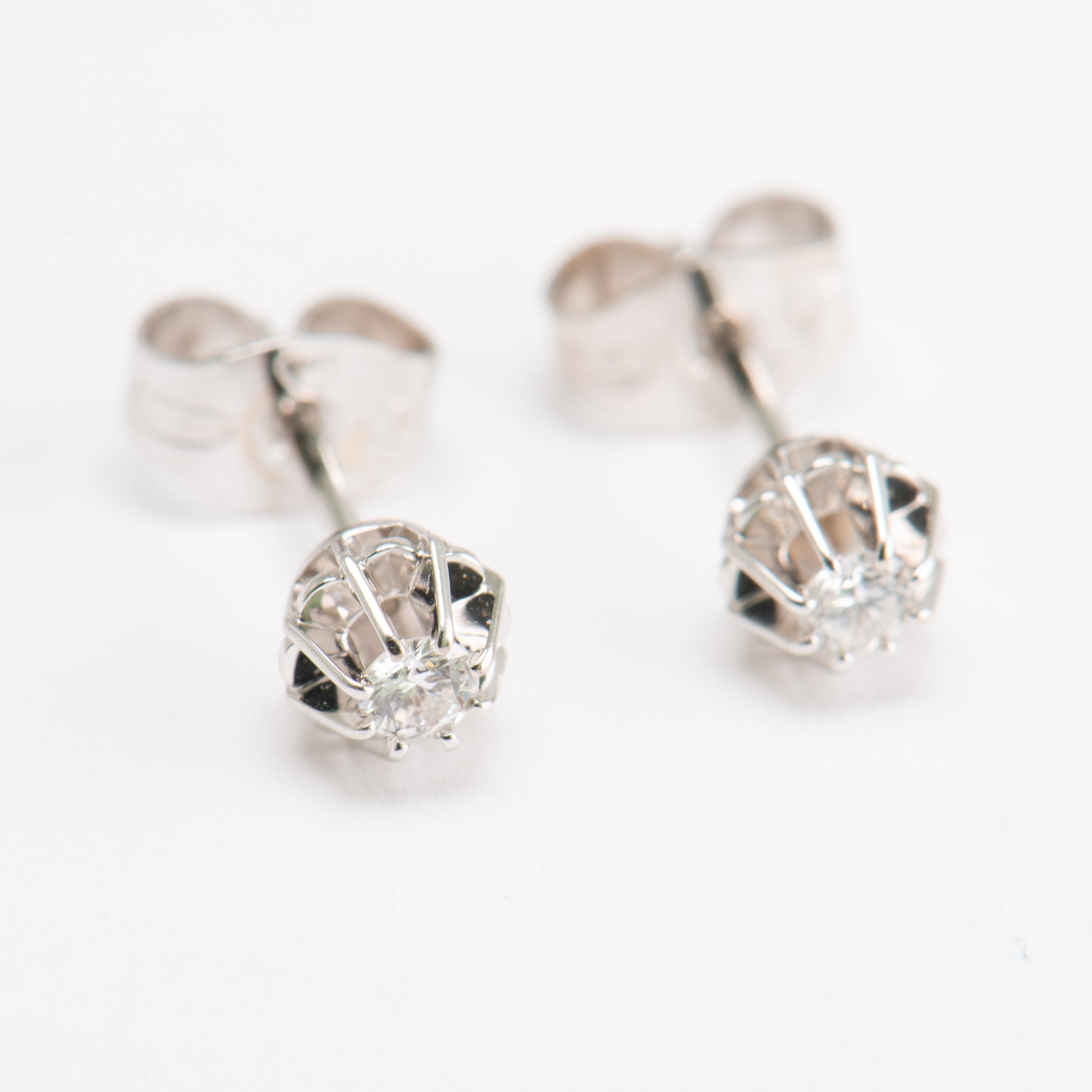 Timanttikorvakorut 0.12ct | Valkokulta
